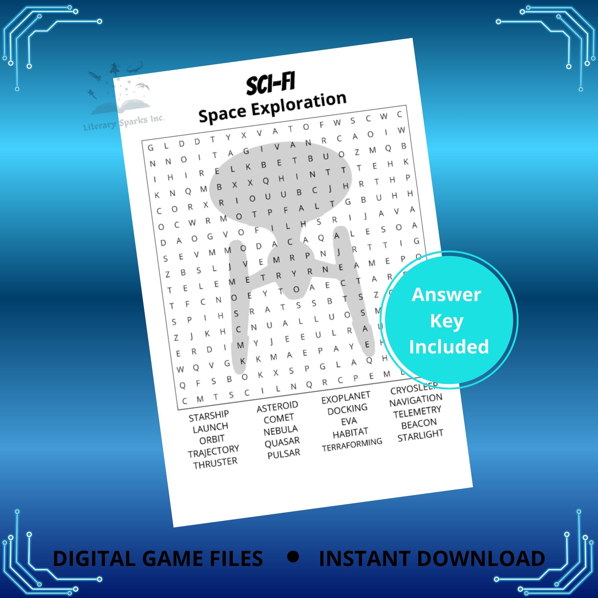 Sci-fi Word Search Puzzle Printable | Space Exploration | Sci-fi ...