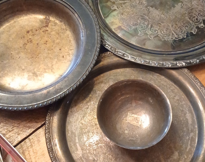 Vintage Silver Lot, Large Bundle for Reuse, 13 Pieces of Silver Plate ...