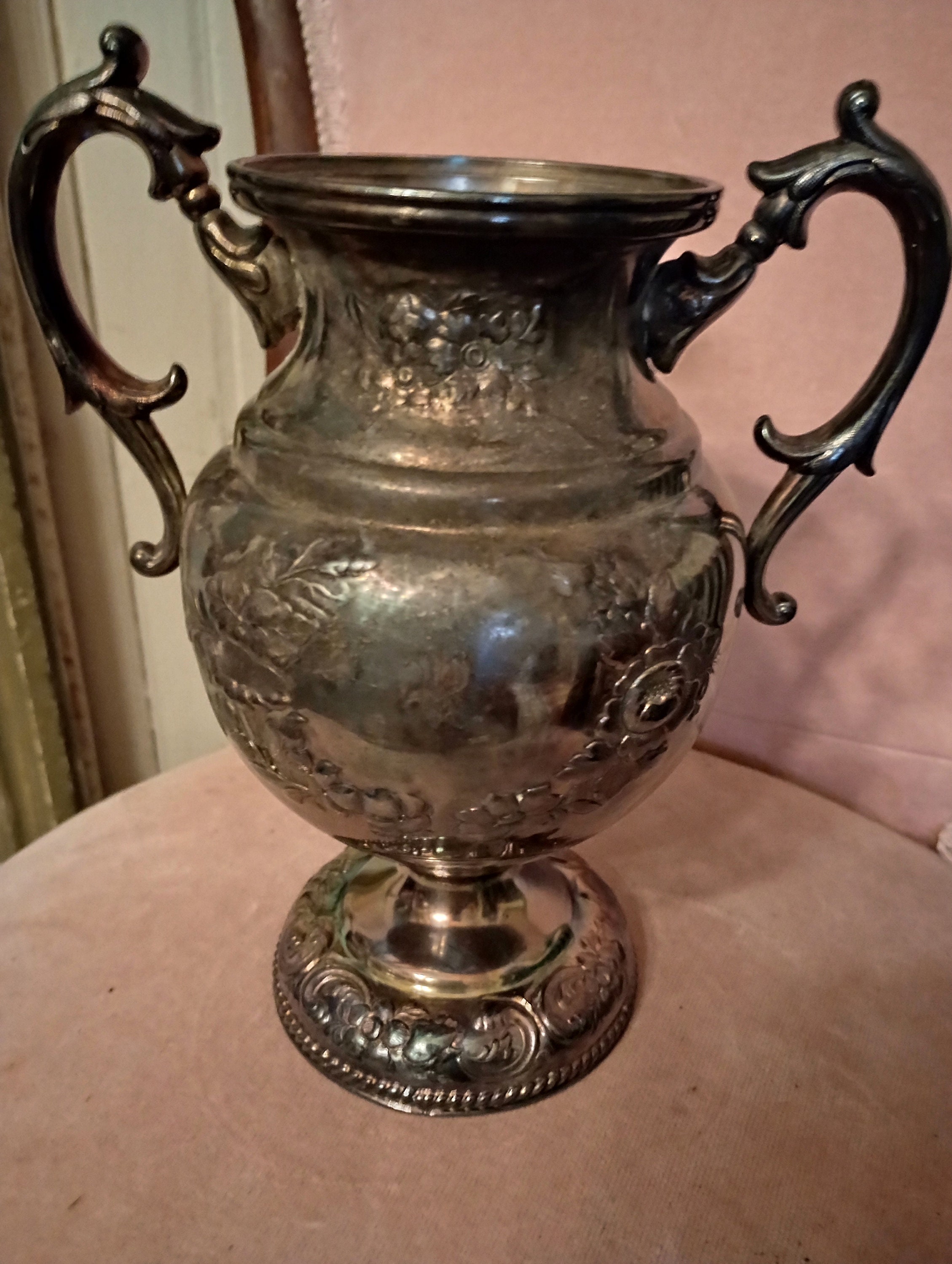 2 Vintage Silver Plate Vases - Etsy