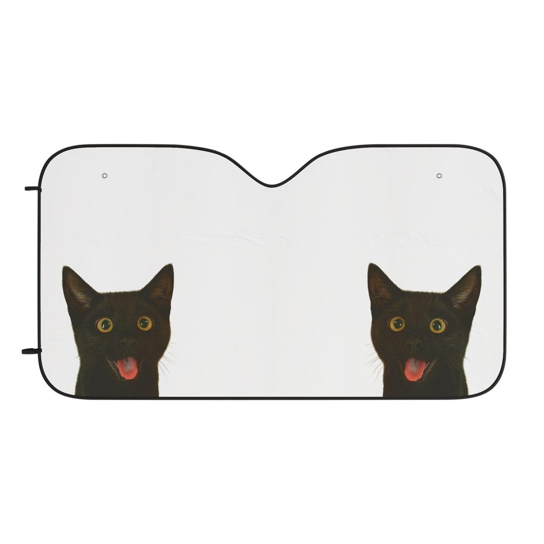 Black Cat Car Sun Shade: Fun Pet Lover Vehicle Accessory - Etsy