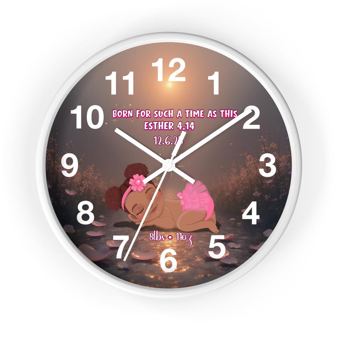 Personalized Bible Verse Clock, Custom Birth Stats, Nursery Decor - Etsy