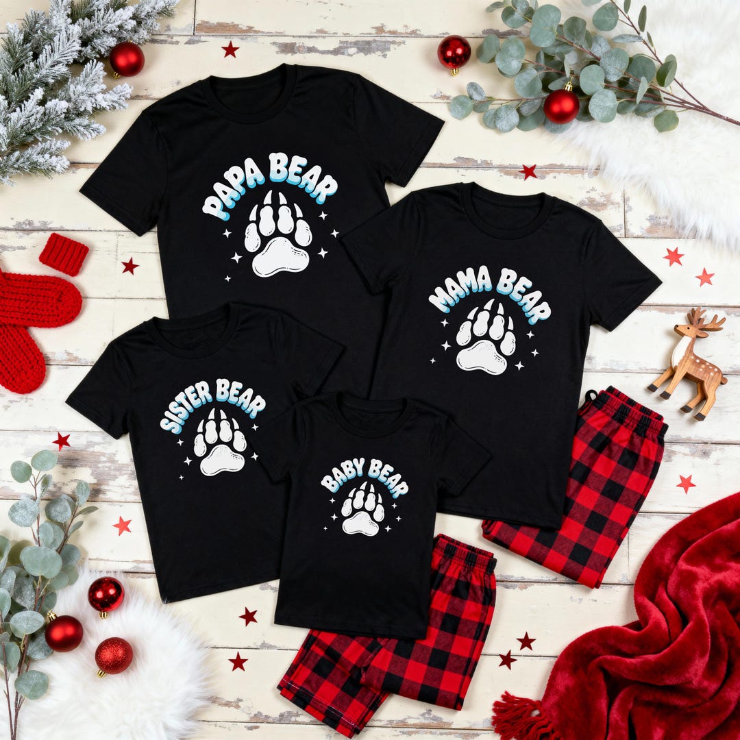Bear Paw Family Matching Shirt, Baby Mama Papa Brother Sister Grandma ...