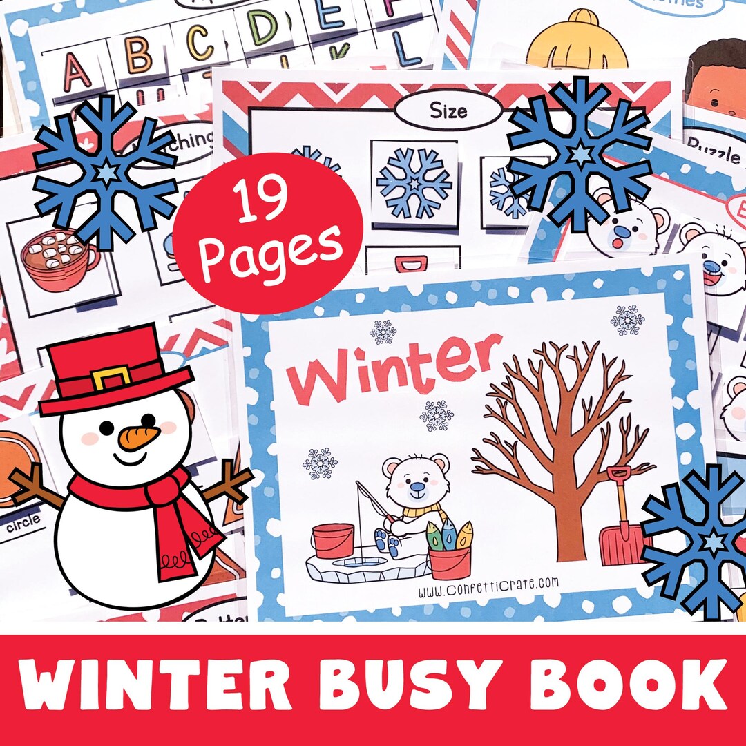 Winter Toddler Busy Book: Preschool Learning Binder (printable PDF) - Etsy