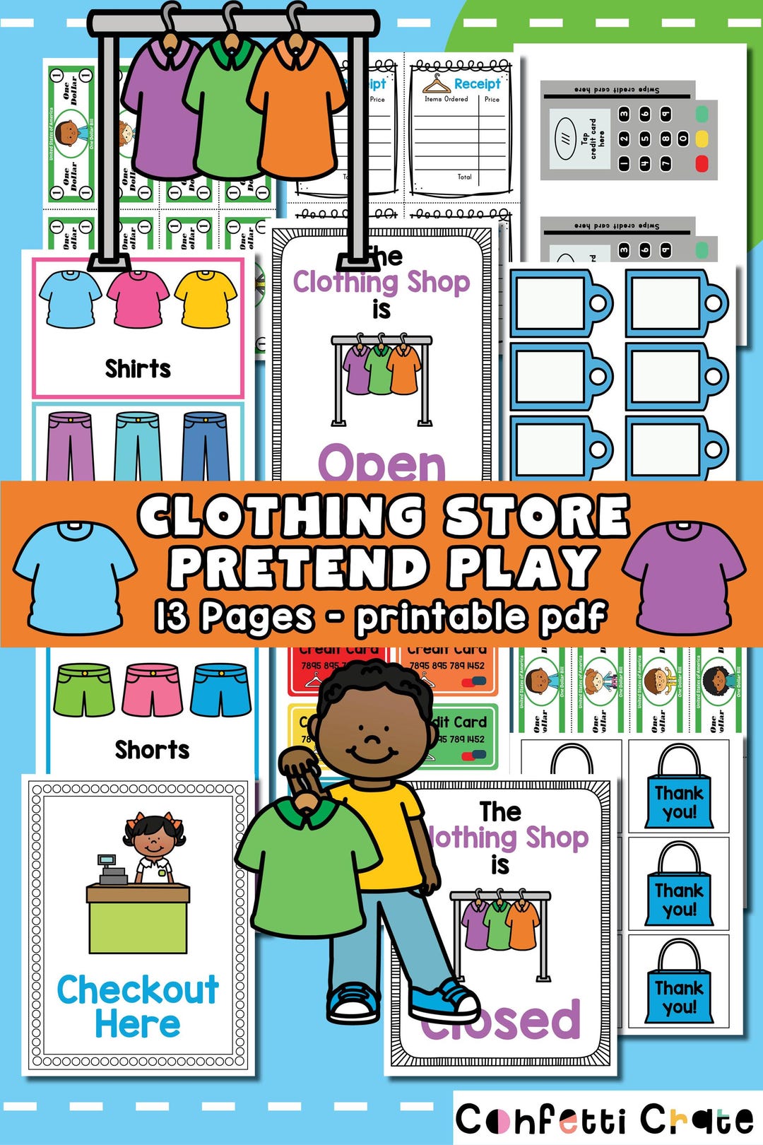 Clothing Store Pretend Play Printable: Preschool Activities (PDF) - Etsy