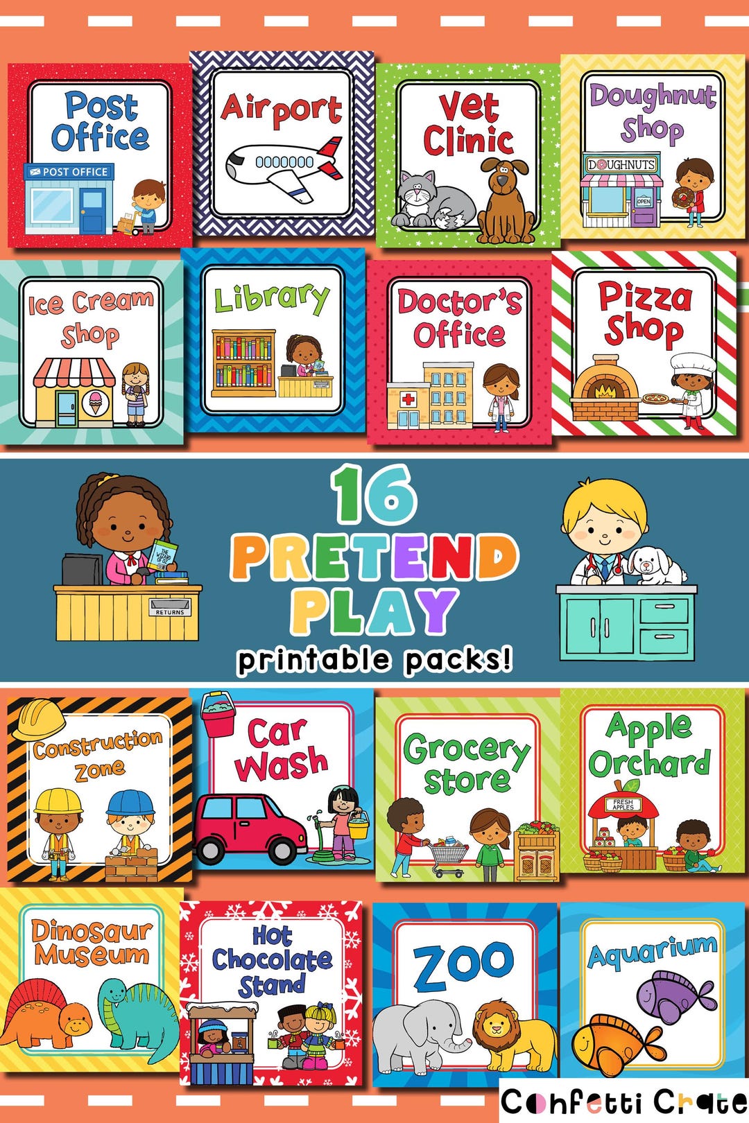 Kids Pretend Play Printable Bundle: 16 Activity Packs (PDF) - Etsy