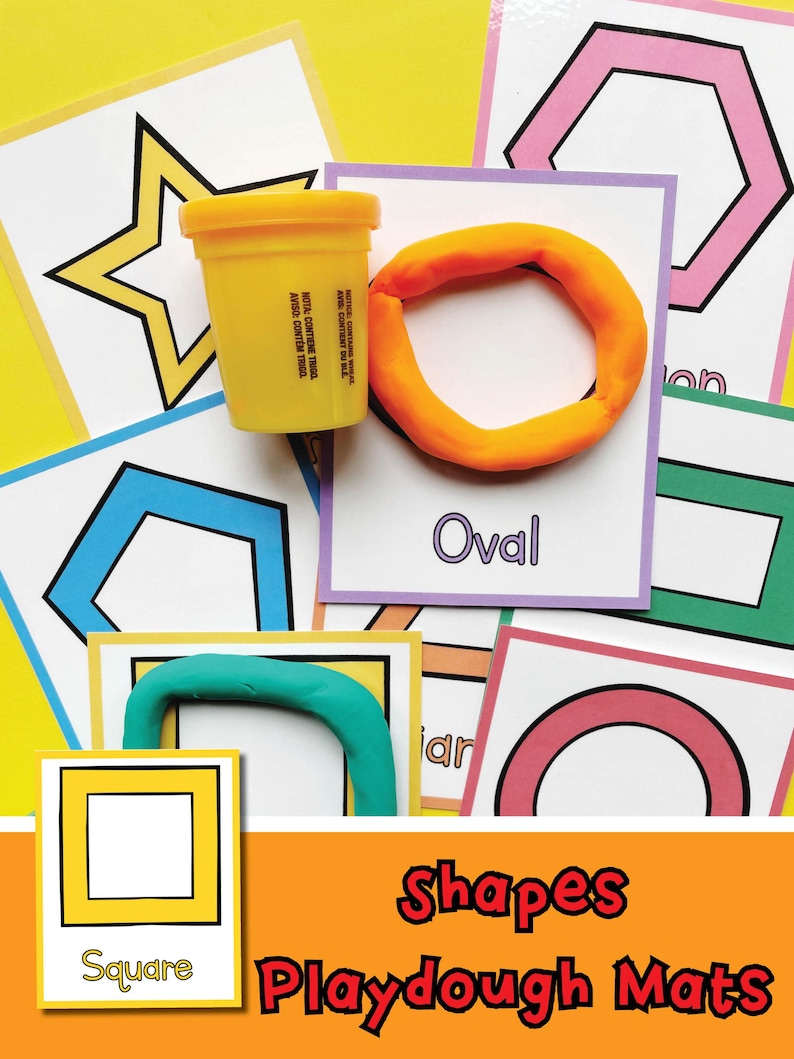 Shapes Playdough Mats: Preschool Toddler Activity (PDF Printable) - Etsy