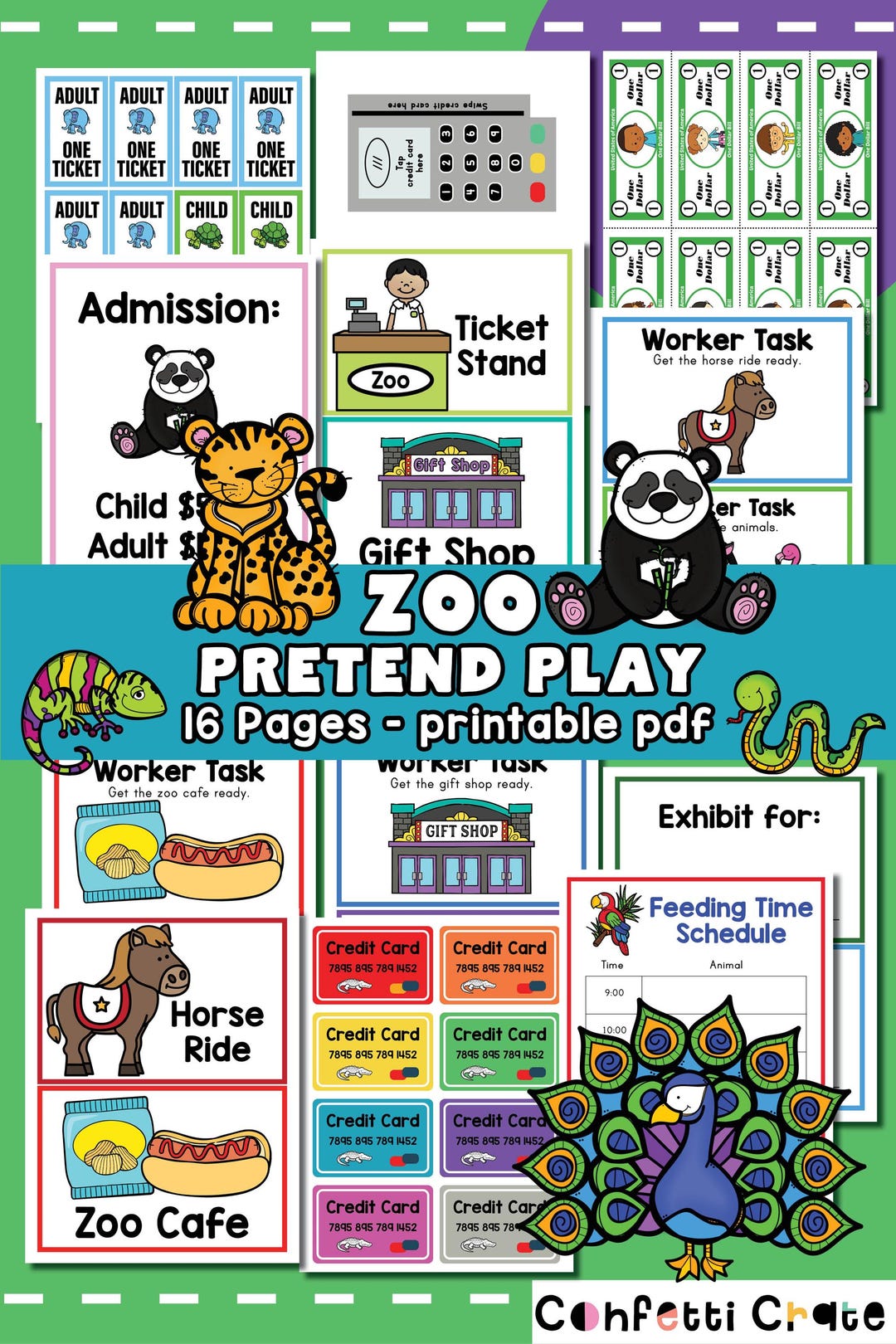 Zoo Pretend Play Printables: Dramatic Play Activities (PDF) - Etsy