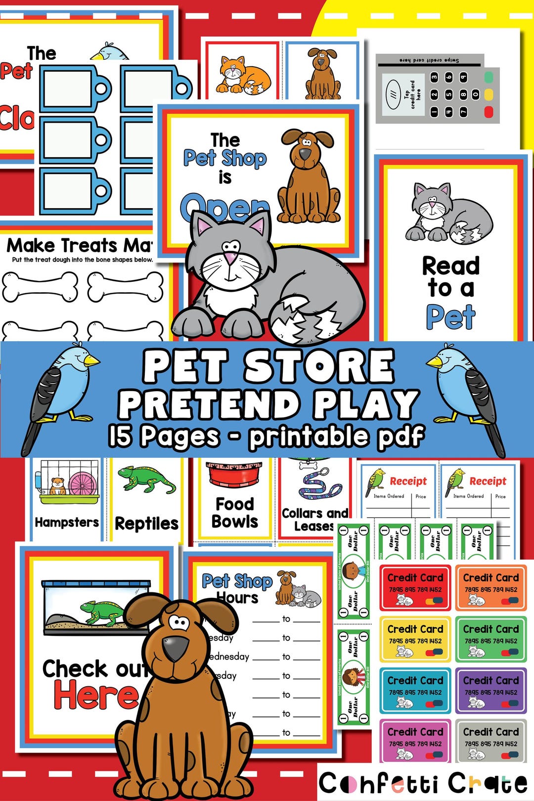 Pet Store Pretend Play Printable: 15-page Activity Pack (PDF) - Etsy