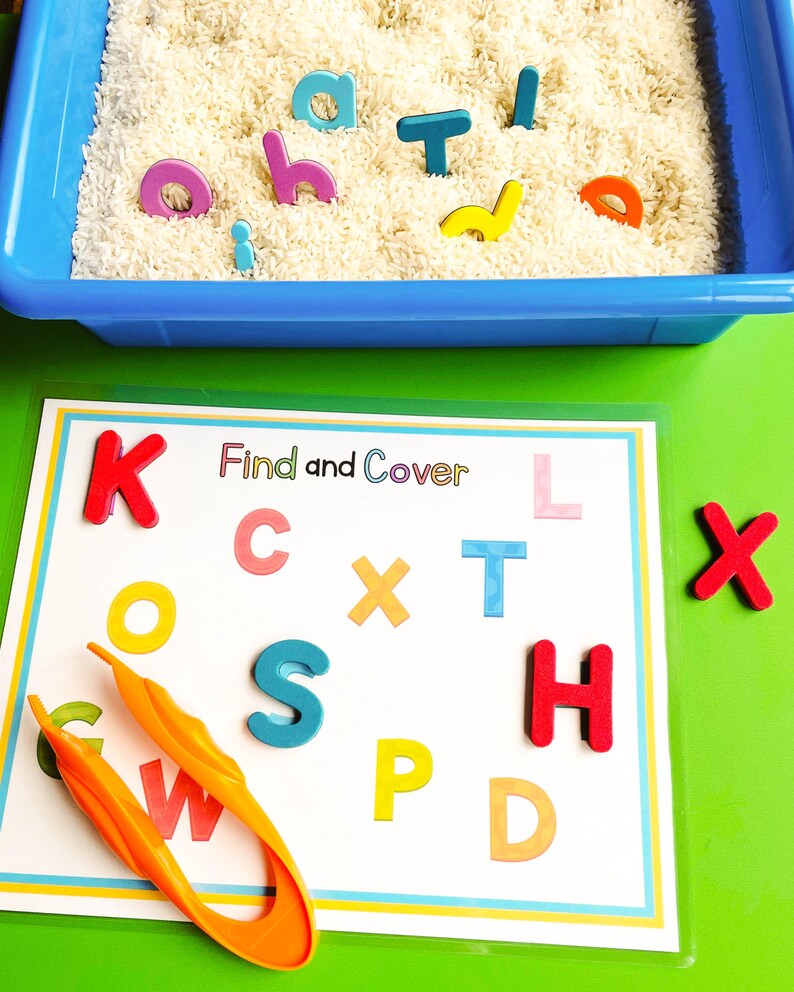 Alphabet Sensory Bin Printable: Preschool Letter Activities (instant ...