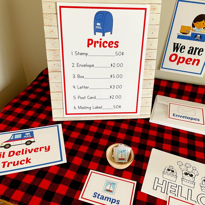 Post Office Pretend Play Printables: Kids Role Play (PDF Download) - Etsy