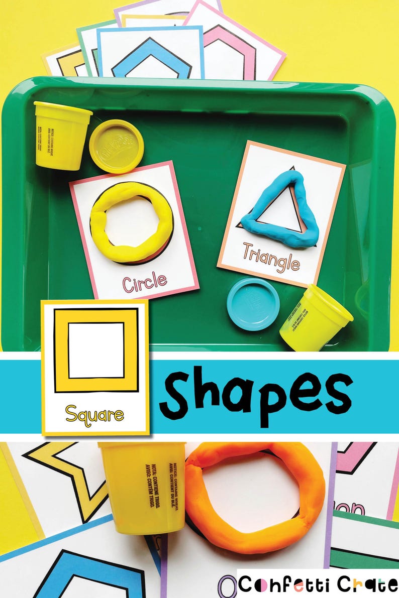 Shapes Playdough Mats: Preschool Toddler Activity (PDF Printable) - Etsy