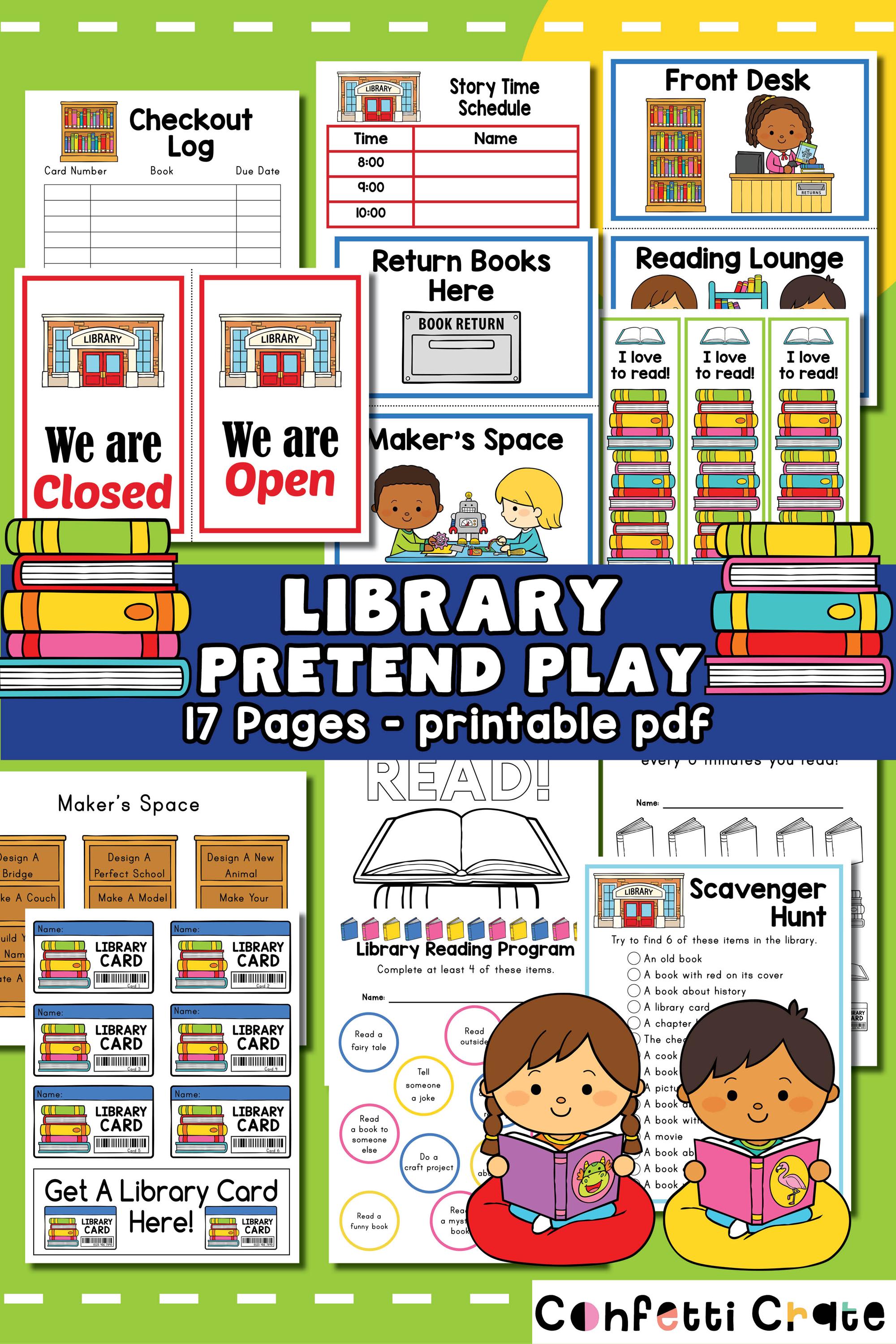 Library Pretend Play Printables: Dramatic Play Set (PDF Download) - Etsy