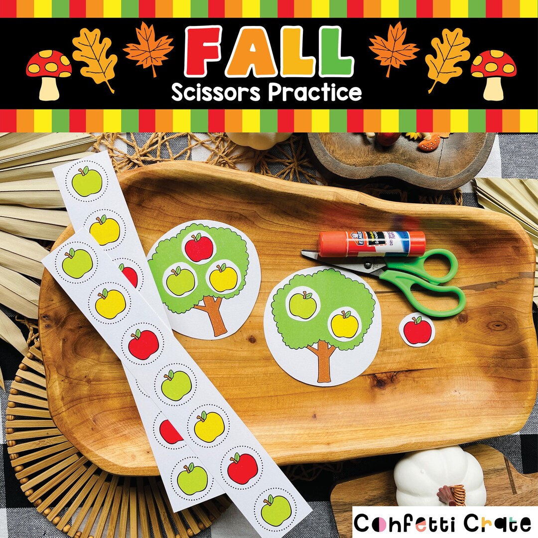 Fall Scissor Practice Printable, Preschool Toddler Activity (PDF) - Etsy