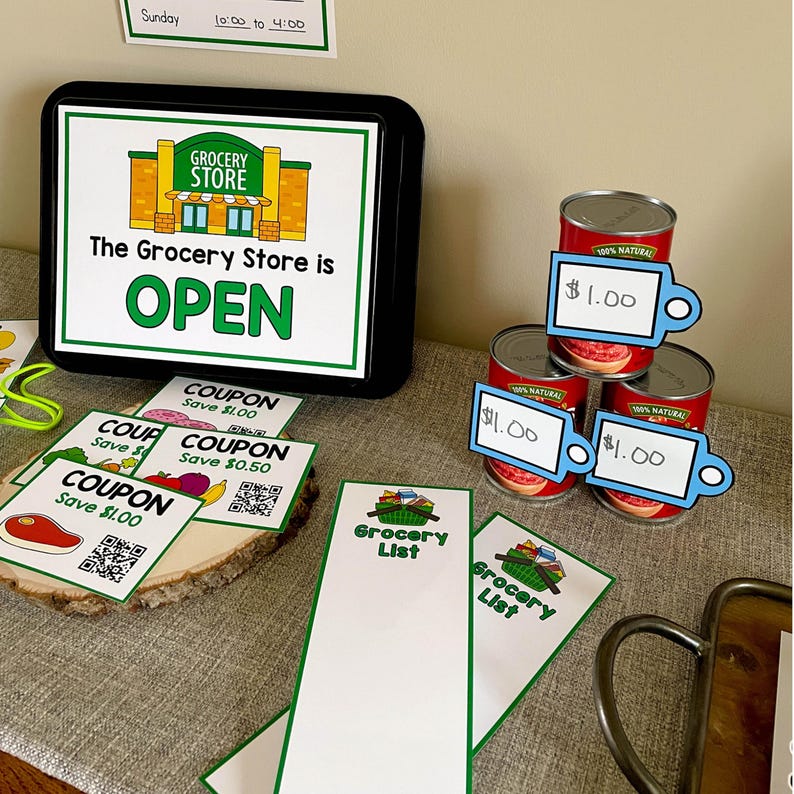 Grocery Store Pretend Dramatic Play Printables: 14-page Preschool ...