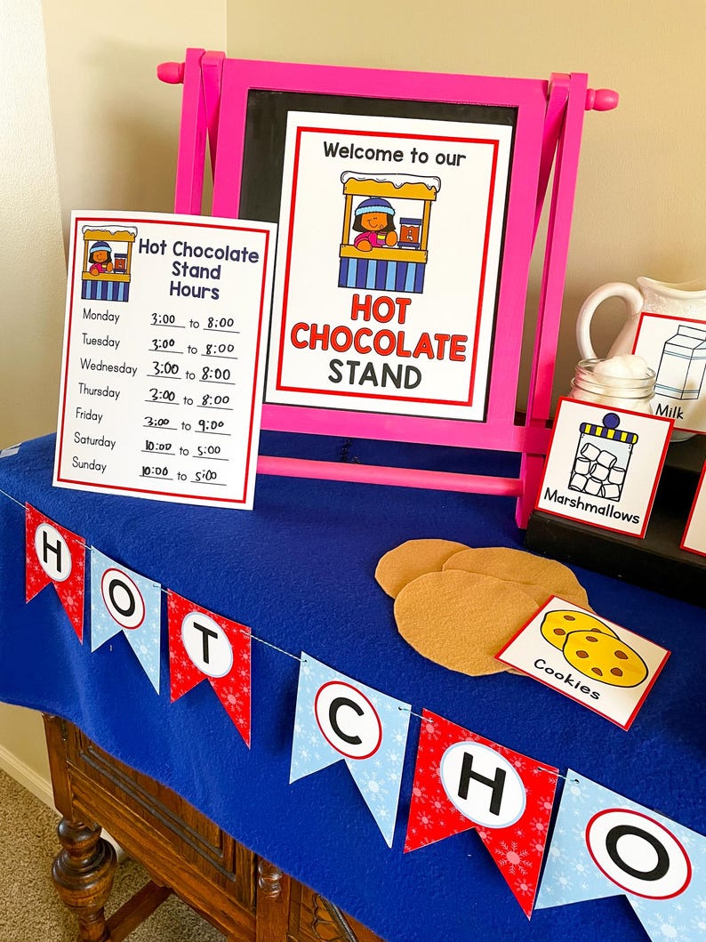 Hot Cocoa Stand Pretend Play Printables: Winter Game (PDF) - Etsy