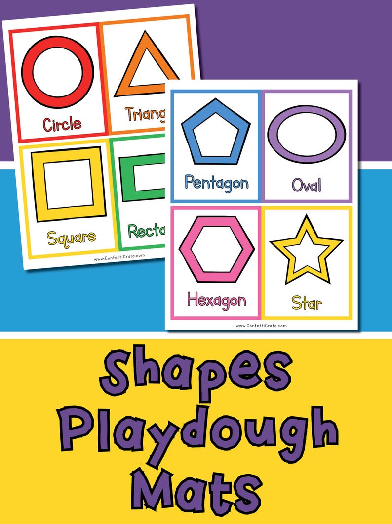 Shapes Playdough Mats: Preschool Toddler Activity (PDF Printable) - Etsy