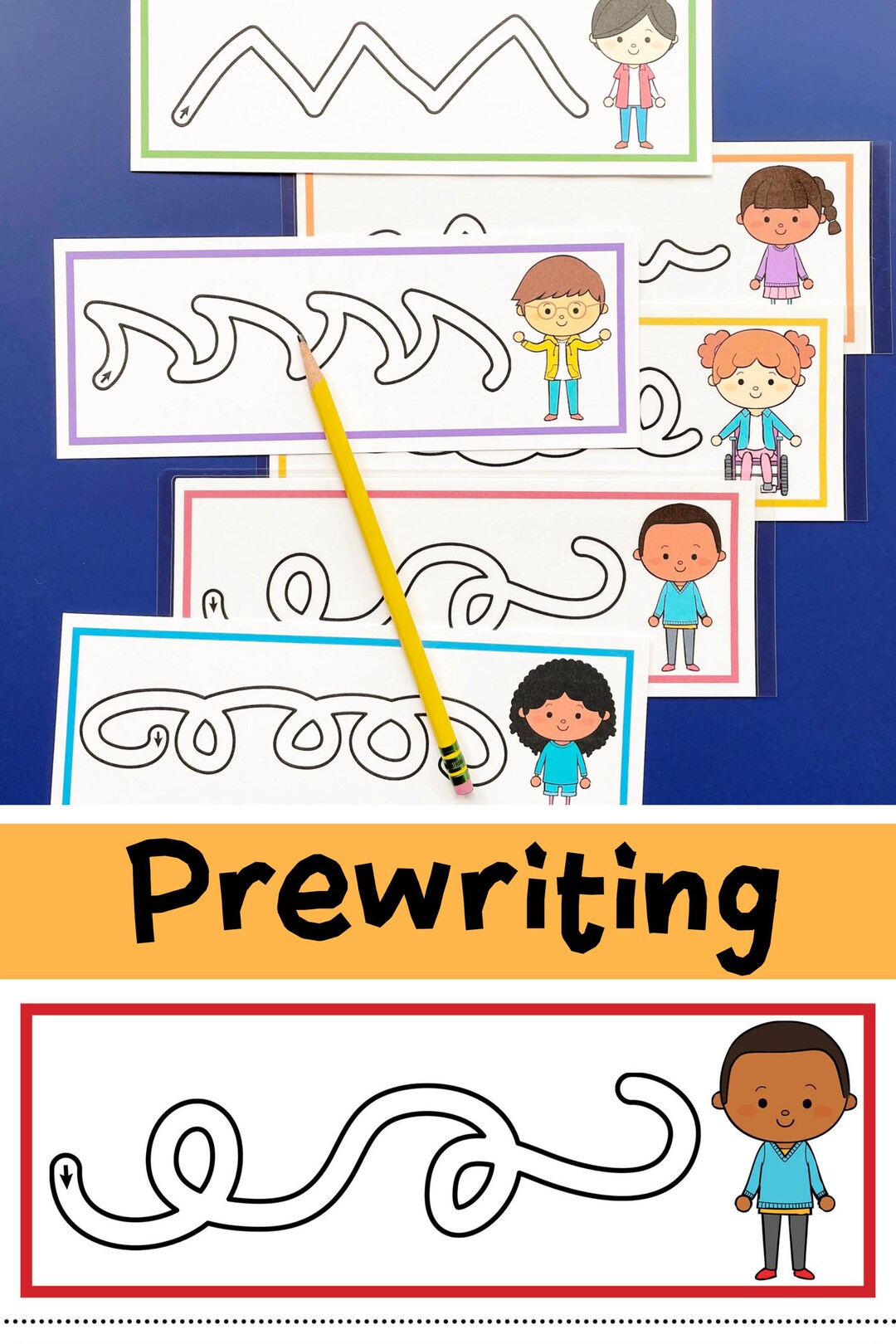 Preschool Prewriting Activity: Printable Tracing Practice (PDF) - Etsy
