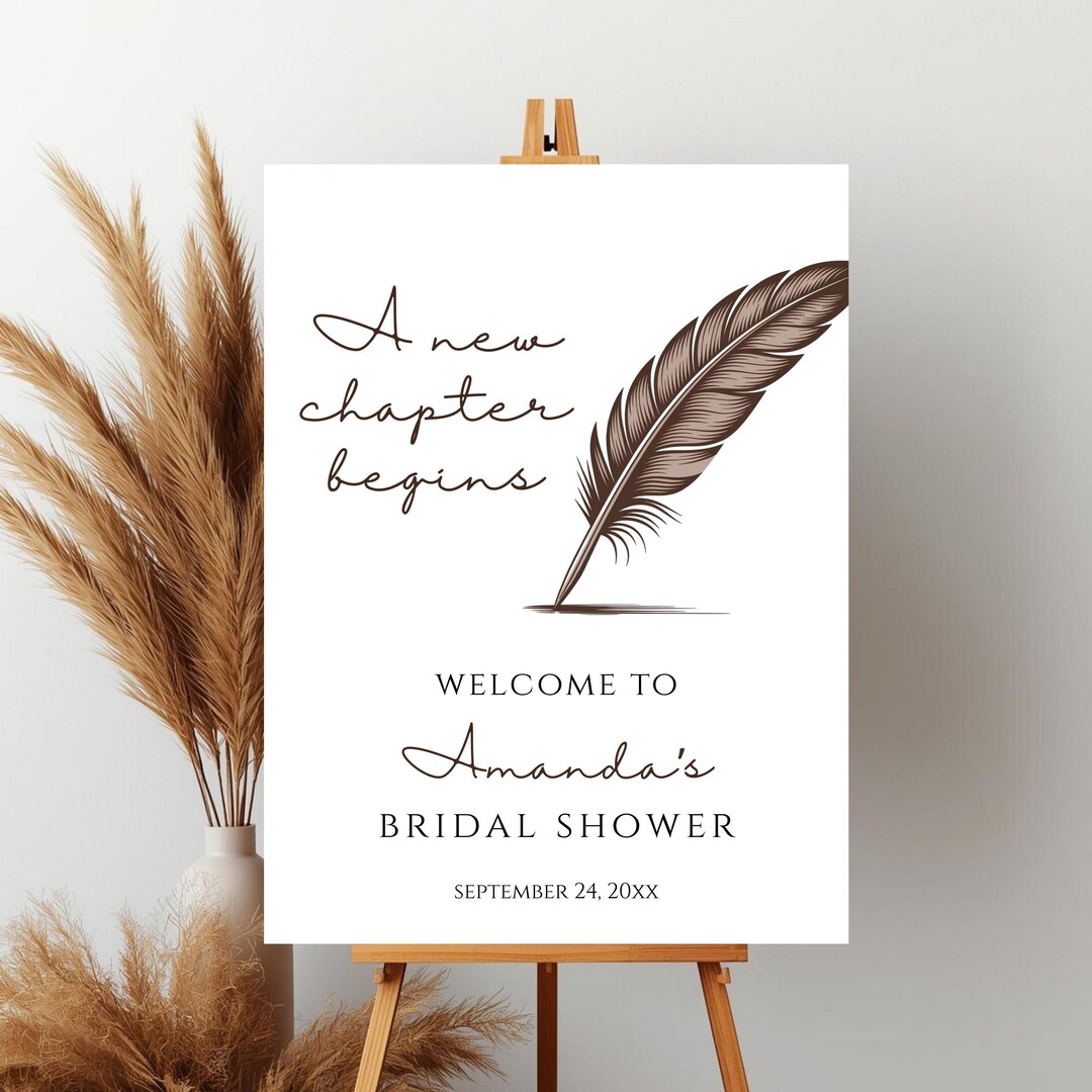 New Chapter Bridal Shower Welcome Sign, Book Theme Bridal Poster, Her ...