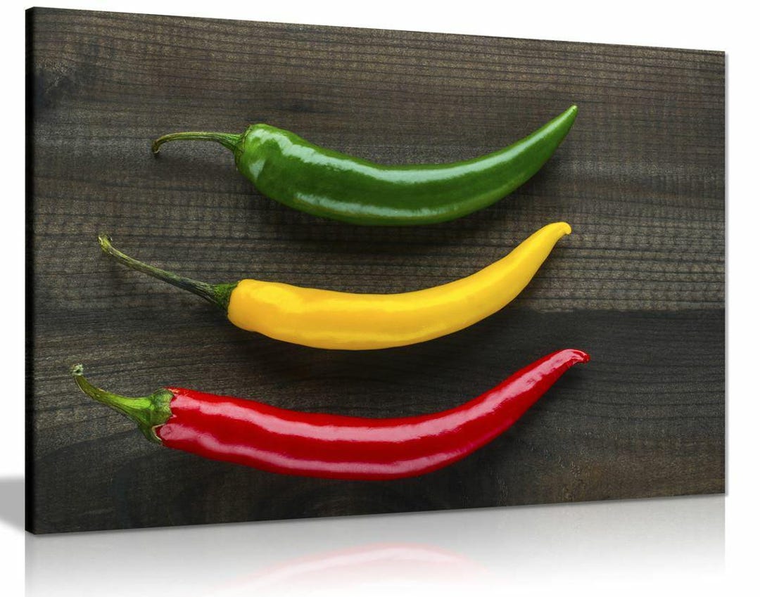 Three Jamaican Chilli Peppers Kitchen Canvas Wall Art Picture Print - Etsy