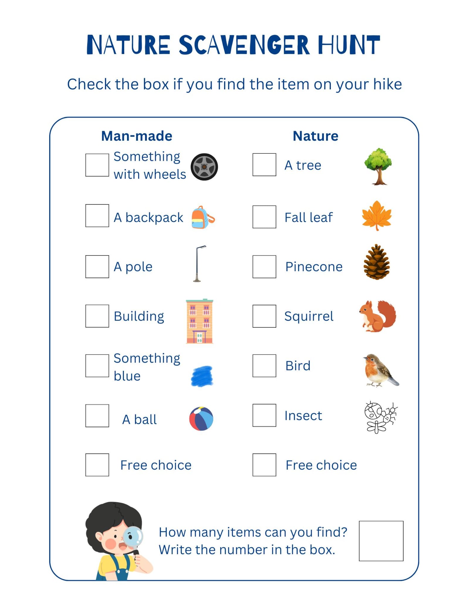 Cub Scout Nature Scavenger Hunt Printable Game for Lions & Tigers - Etsy