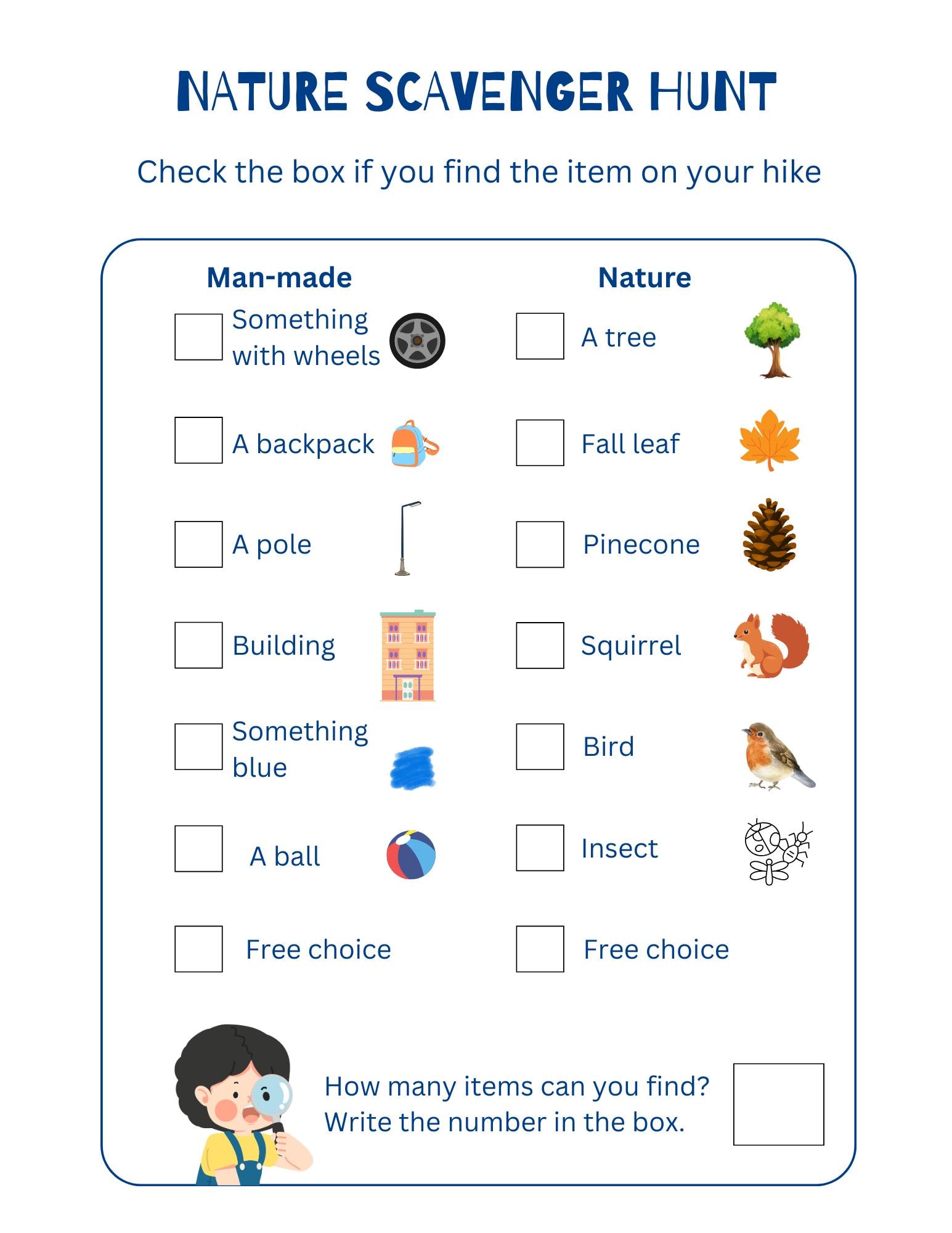 Cub Scout Nature Scavenger Hunt Printable Game for Lions & Tigers - Etsy