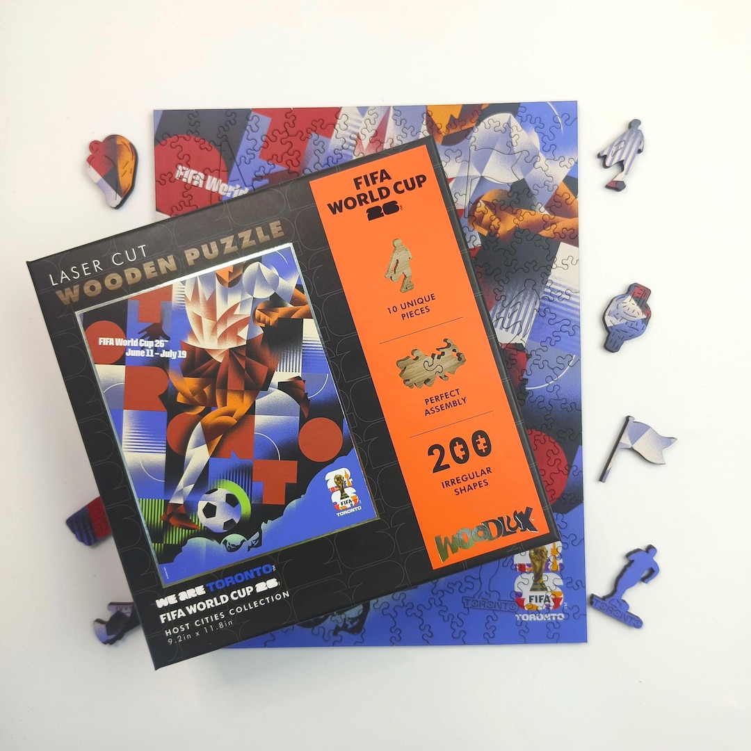 World Cup 26 Official Licensed FIFA Toronto Wooden Jigsaw Puzzle 200pc ...