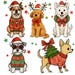 Watercolor Christmas Dog Clipart Bundle, Santa Hat, PNG (digital ...