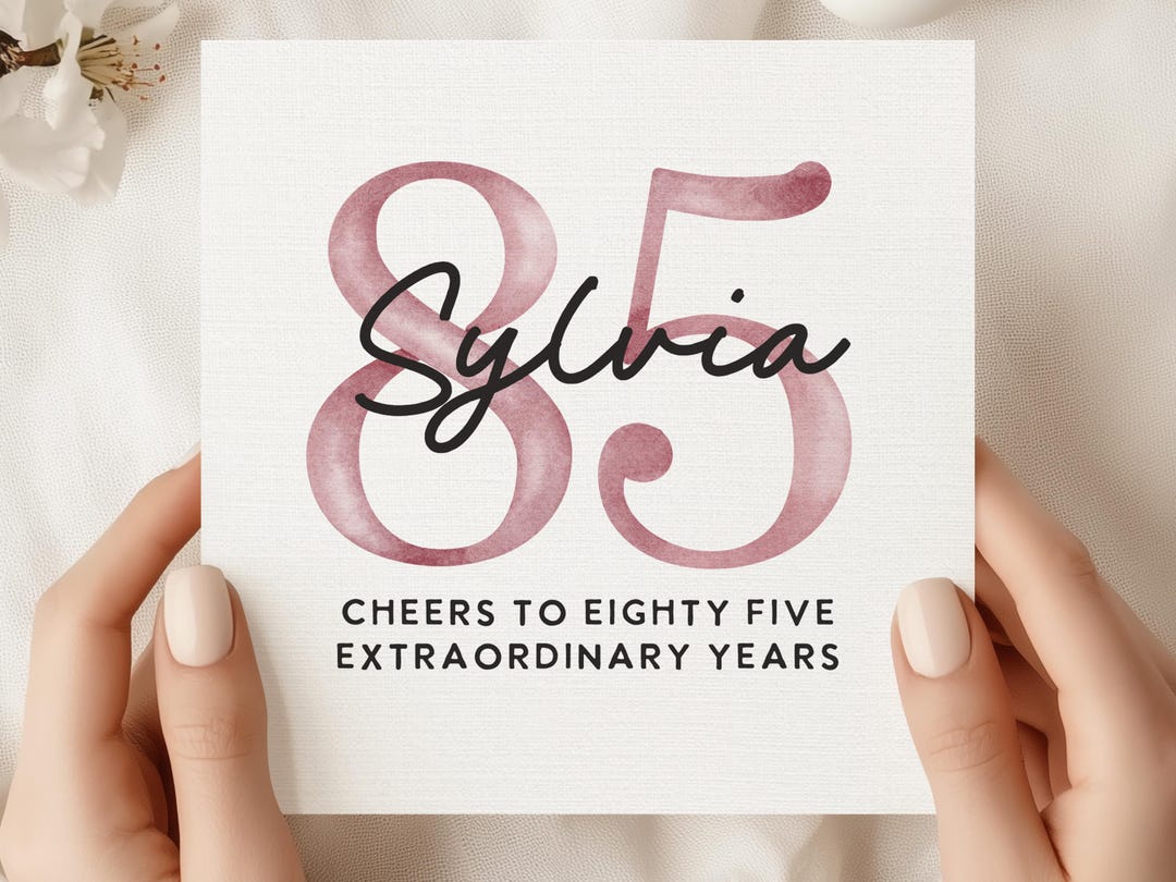 85th Birthday Card Turning Eighty Five Gift for Her Elegant 85 ...