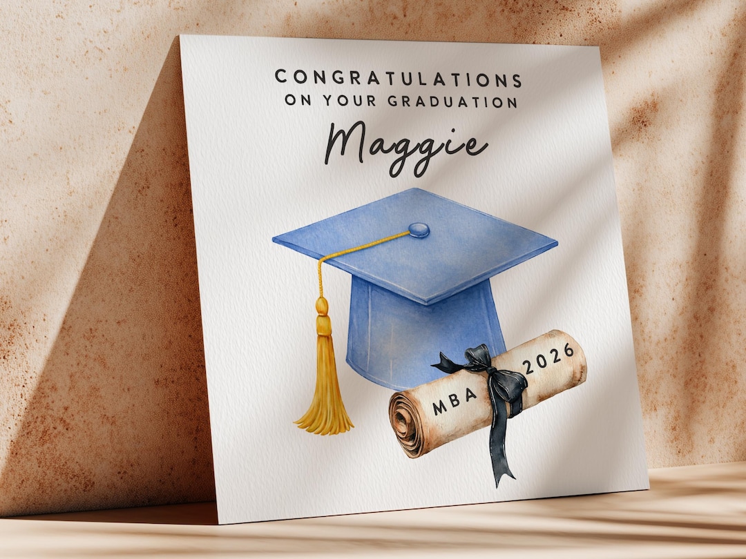 MBA Graduation Card Personalized, Business School Graduation Card, MBA ...