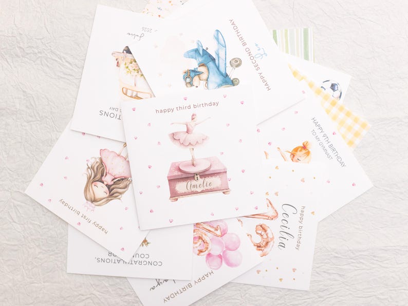 Age Six Ballerina, Personalized Ballerina Birthday Card, Watercolor ...