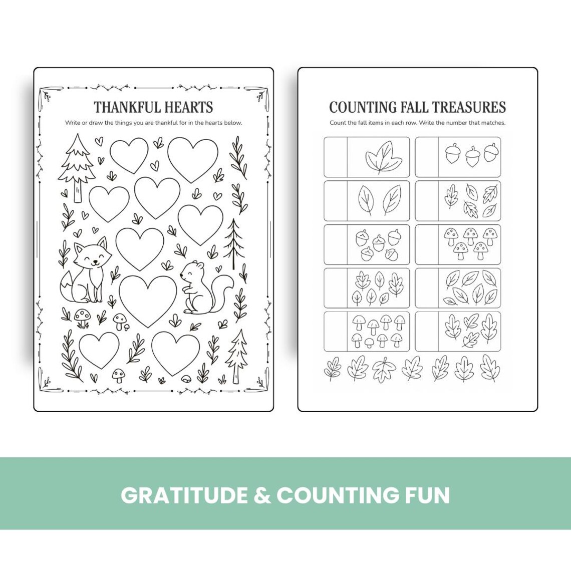 Woodland Fall Activity Pack for Kids Printable | Thankful Hearts ...