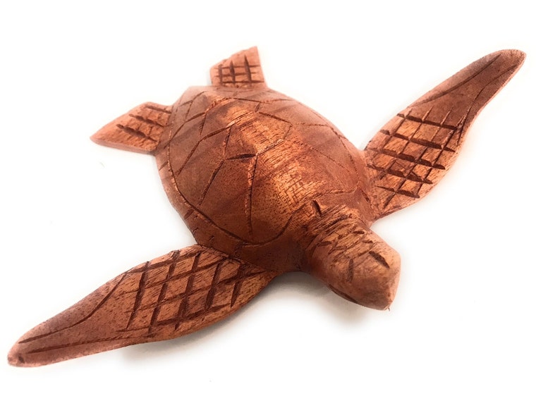 Carved Hawaiian Sea Turtle Honu 6" Stained - Hand Carved | #raw0415 - Etsy