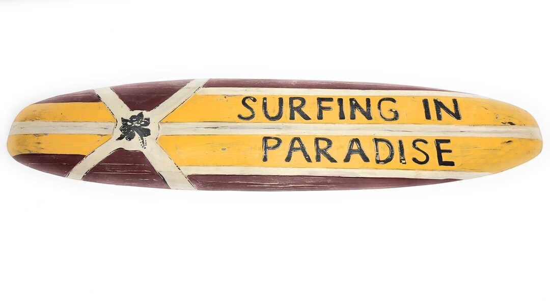 Surfing in Paradise Rustic Surf Sign 40" - Surf Decor Accents | # ...