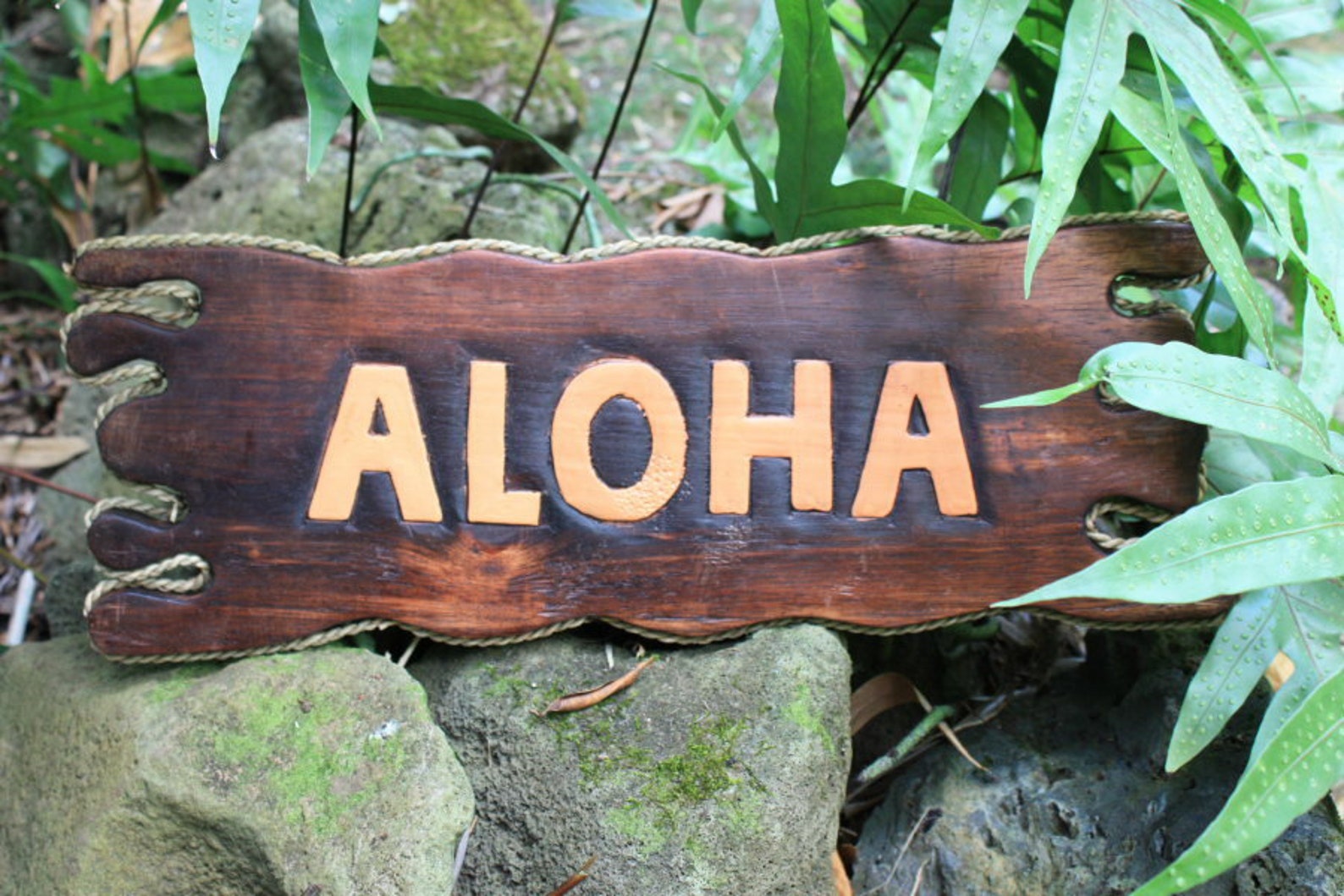 Aloha Driftwood Sign 20 Distress Island Style Decor - Etsy