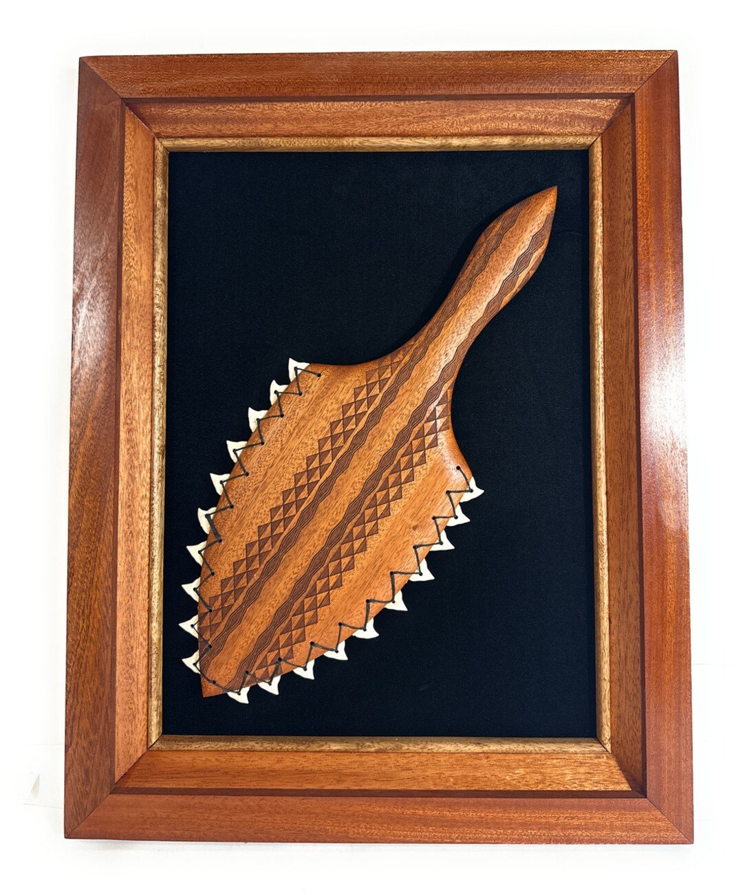 Koa Shadow Box With Etched Tribal Design Lei O Mano 22 in X 18 in ...