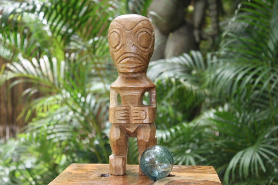 Fisherman's Good Luck Tiki Staue 12 Natural - Etsy