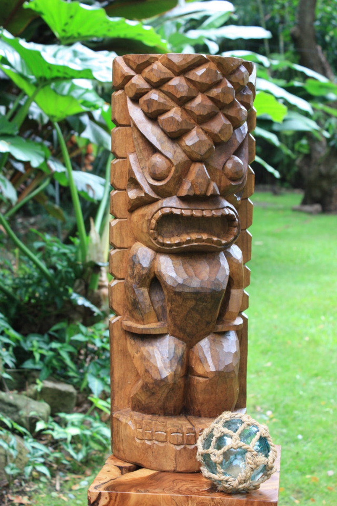 Ocean/fishing Tiki Sculpture 26 Hand Carved Hawaii - Etsy