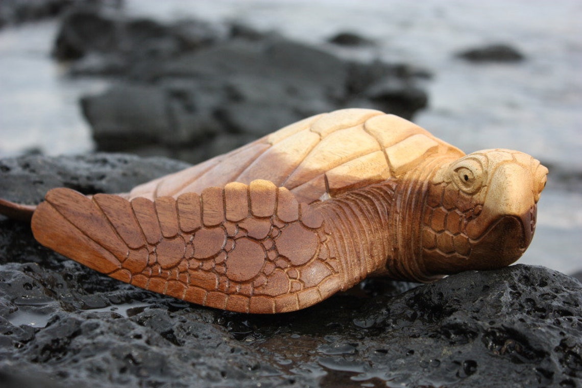 Carved Hawaiian Turtle "honu" 15" Natural - Etsy