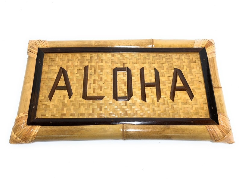 Aloha Bamboo Sign 22 X 12 Tropical Decor - Etsy