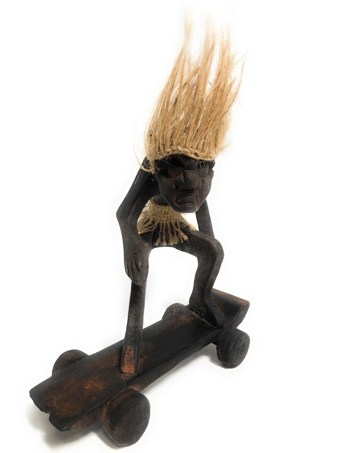 Off the Wall Skateboarder Crazy Primitive Tiki Dude 7" - Tribal Art | # ...