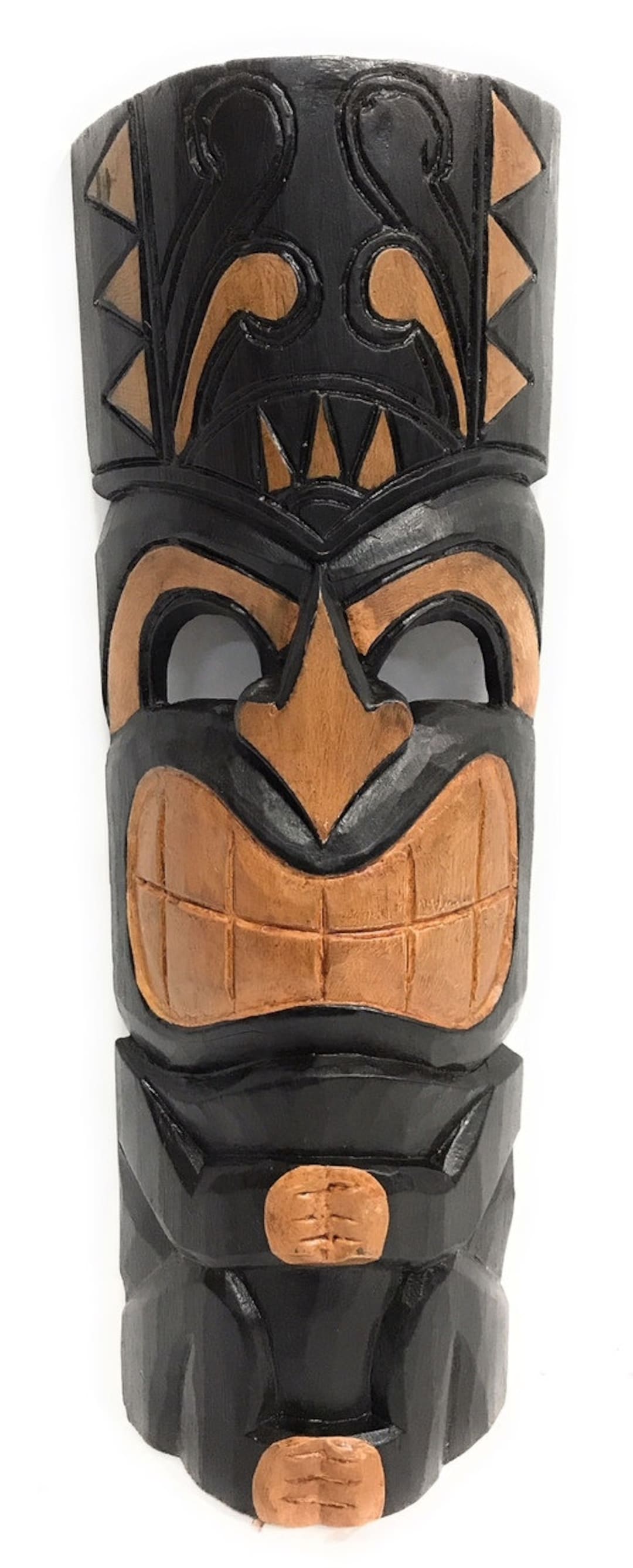 Happy Tiki Mask 20" - Hand Carved Smiley Tiki | #dpt513850 - Etsy