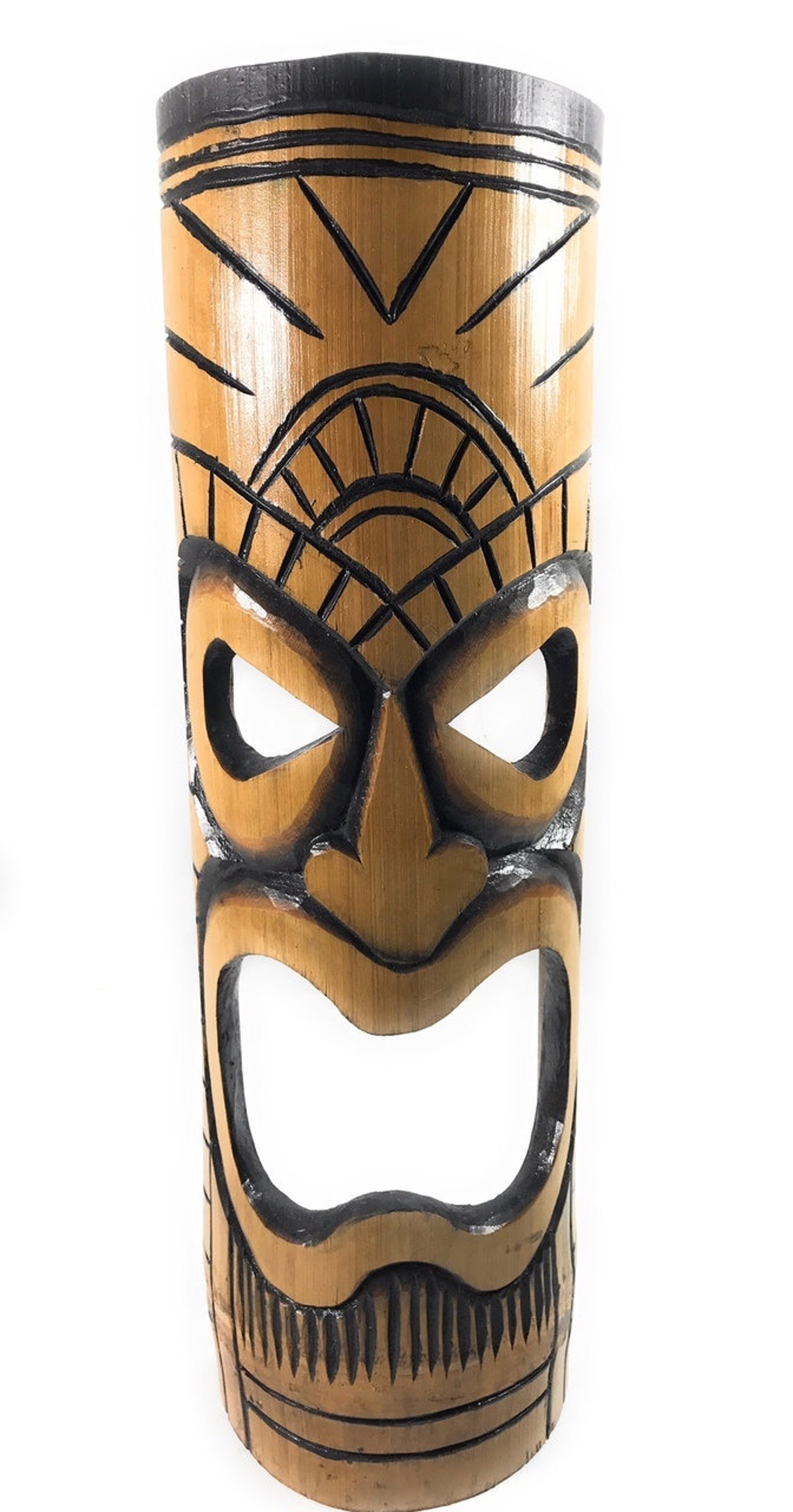 Warrior Chief Bamboo Tiki Mask 20" | #dpt509750 - Etsy