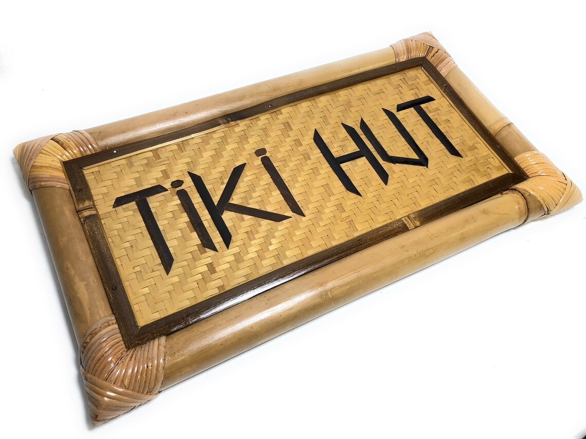 Tiki Hut Bamboo Sign 22" X 12" - Tropical Decor | #bag1500855 - Etsy