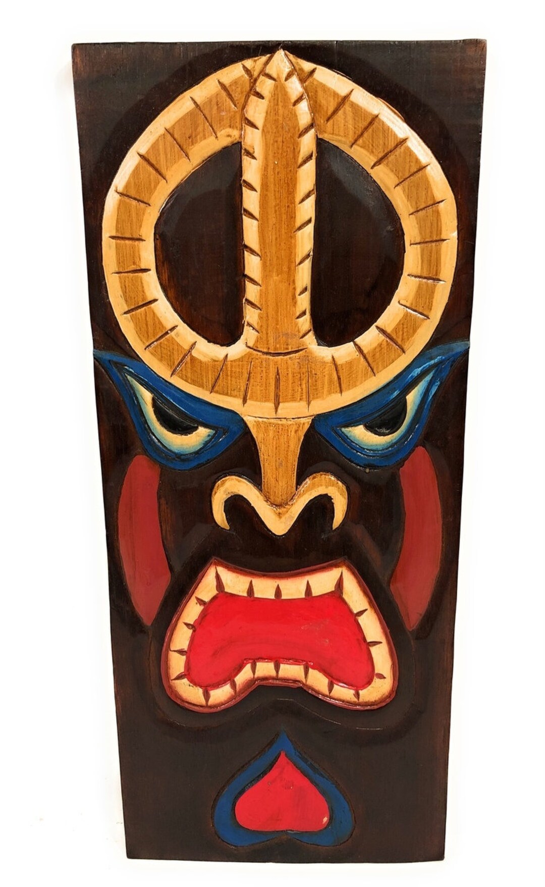 Tiki Shield Wall Plaque Mask 20" - Wall Hanging Tropical Decor | # ...