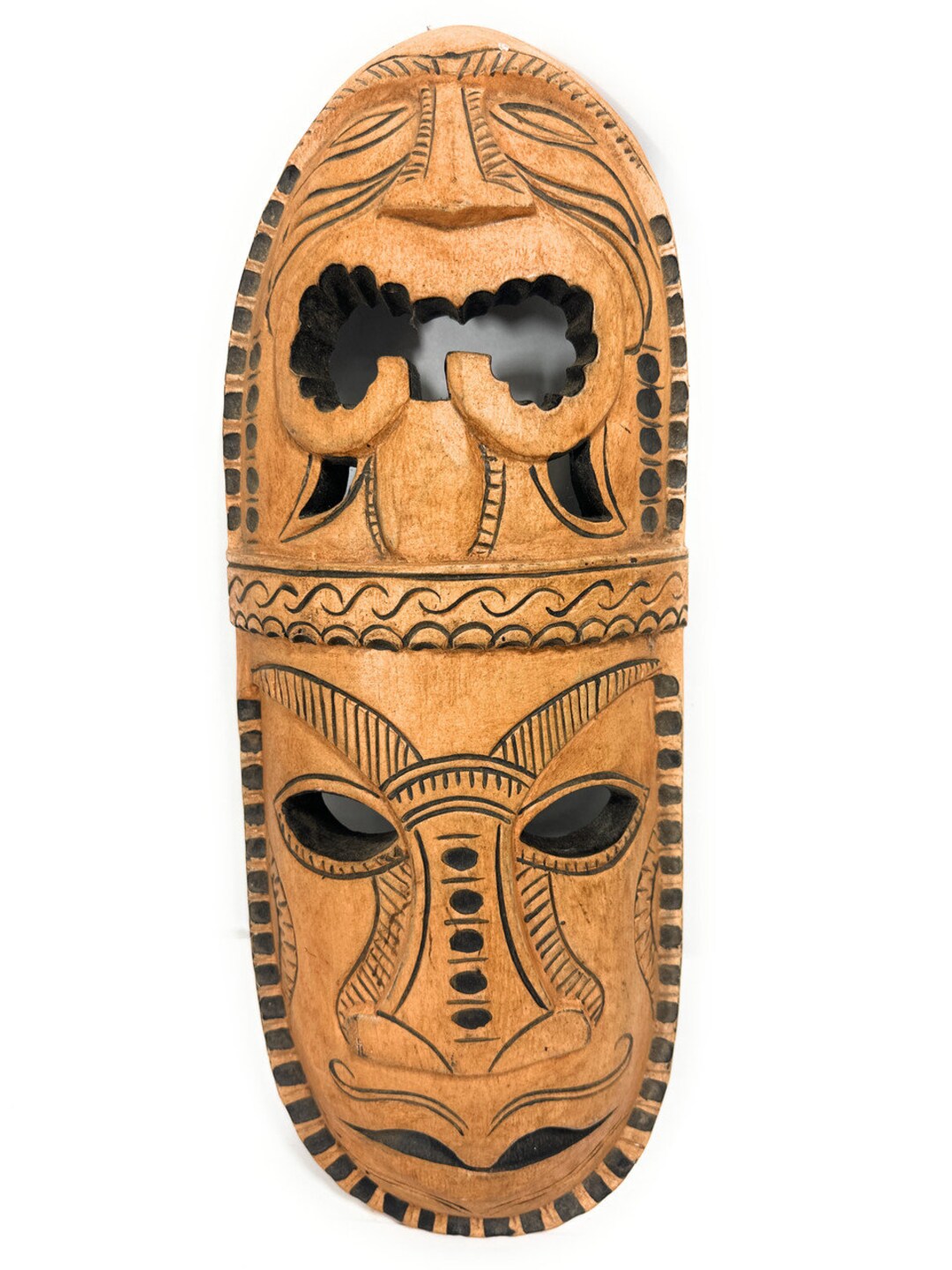 Fijian Mask Love & Strength 20 in With Carved Turtle | #mdrx011 - Etsy