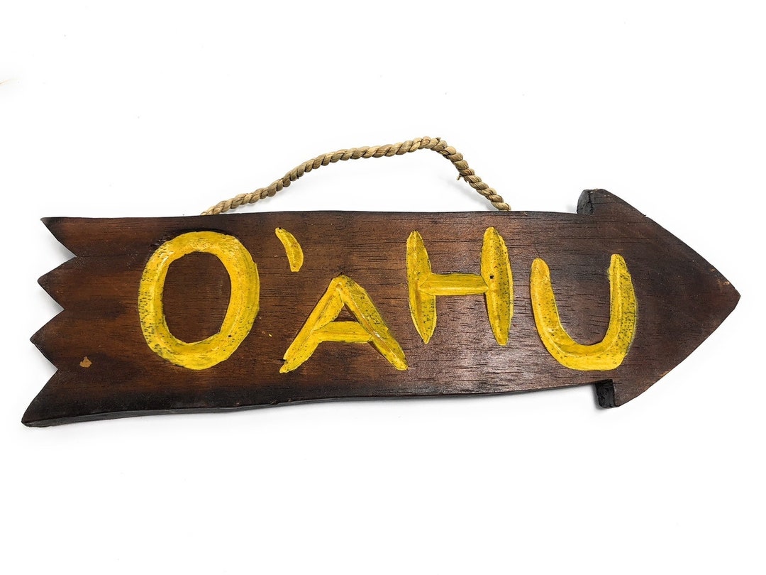 Oahu Arrow Driftwood Sign 12" - Tropical Decor | #dpt529030 - Etsy