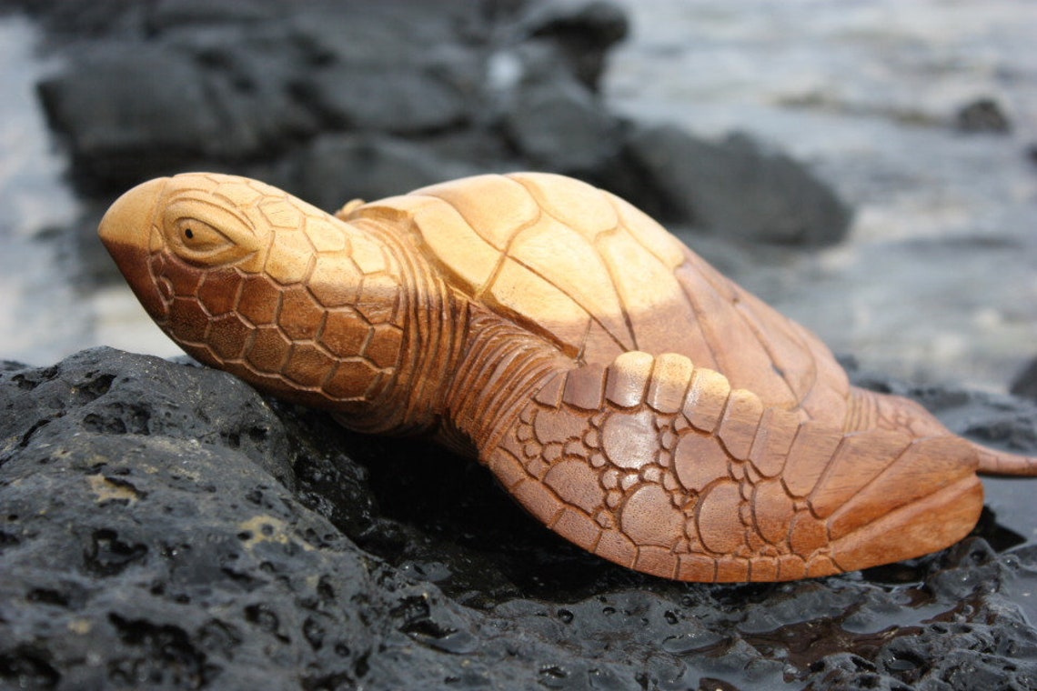 Carved Hawaiian Turtle "honu" 15" Natural - Etsy