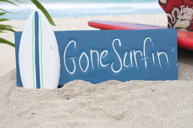 Gone Surfin' Sign 14" - Surfing Beach Decor | #dpt520035 - Etsy