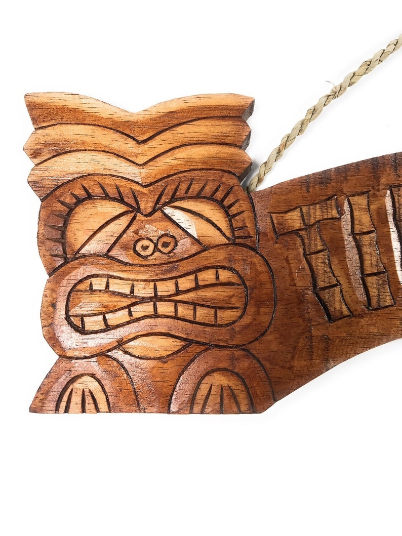 Tiki Sign W/ Hand Carved Tikis 20 Tiki Bar Decor | Etsy