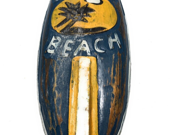 Wooden BEACH Sign Hand Carved Nautical Wall Art Coastal Home Decor ...